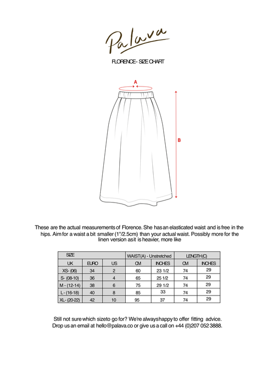 Florence Skirt – Ivory Coastal Migration Print | Ethically Made in the UK