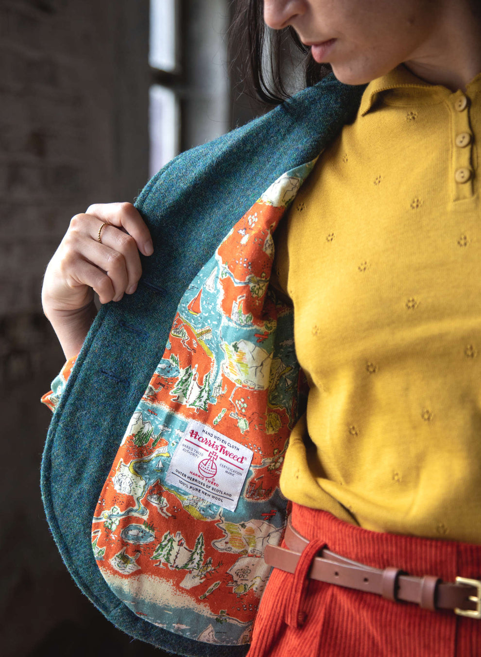 Women's Teal Harris Tweed Jacket | 100% British Wool | Palava