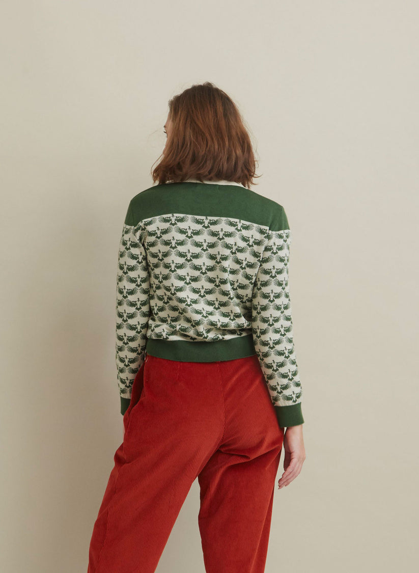 Women's Green Eagles Print Jumper | 100% Organic Cotton