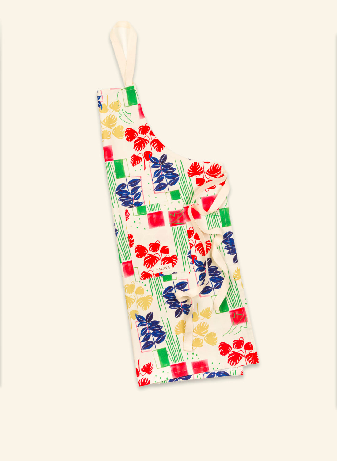 Colourful Floral Apron with Pocket | Organic Cotton | Made in UK