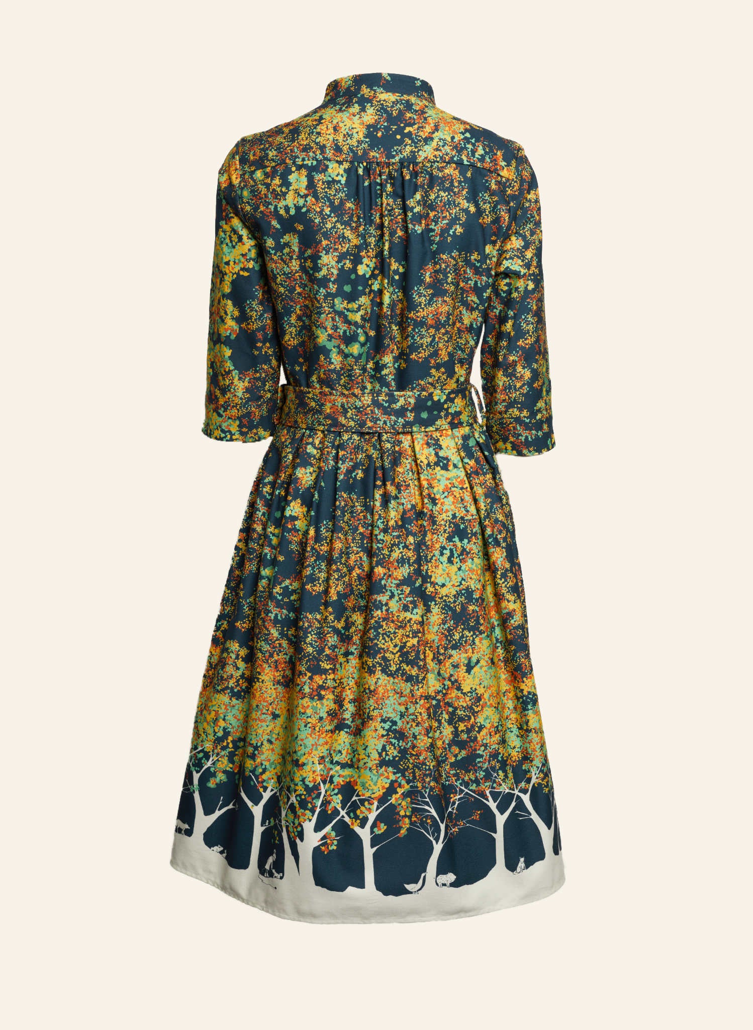 Sustainable Forest Print Dress | Vintage Style & Organic Cotton