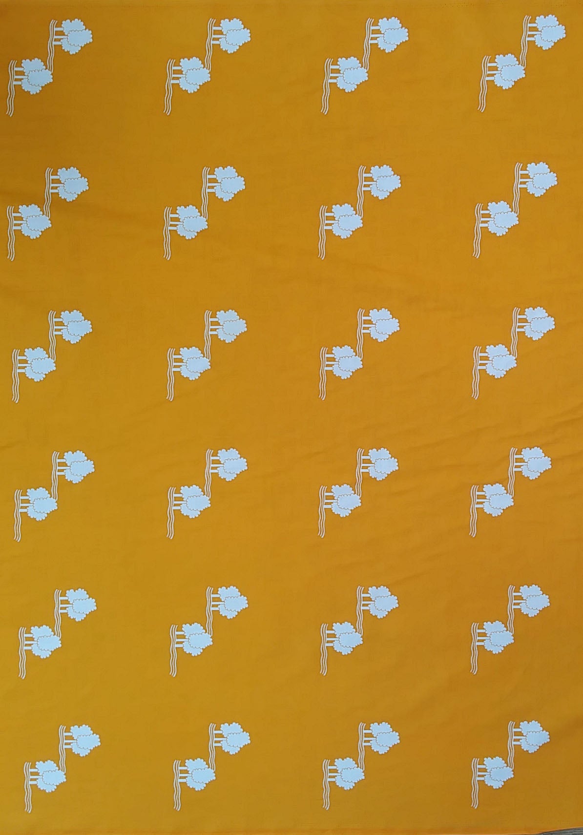 Remnants - 103cm x 110cm - Yellow Trees Fabric - Cotton